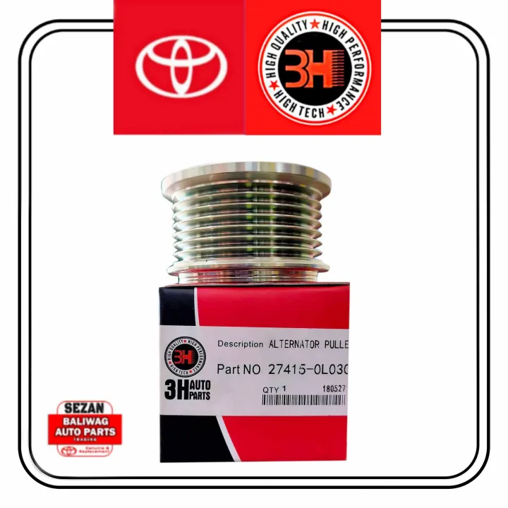 3H TOYOTA FORTUNER INNOVA HILUX 1KD 2KD 2004-2022 ALTERNATOR PULLEY ...
