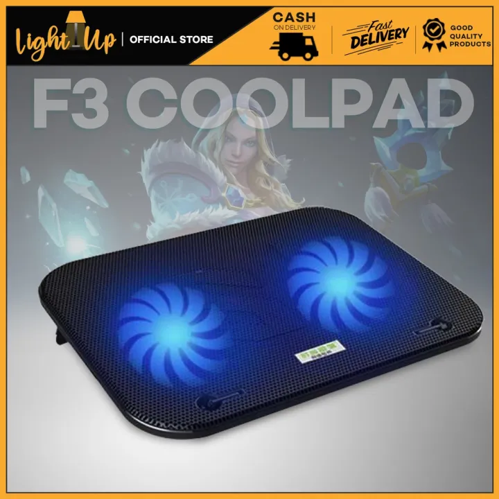 Cooling pad COOLCOLD F3 Laptop Notebook Air Cooled Dual Fan Cooling Pad 2 USB Ports (Up to 15.6 ...