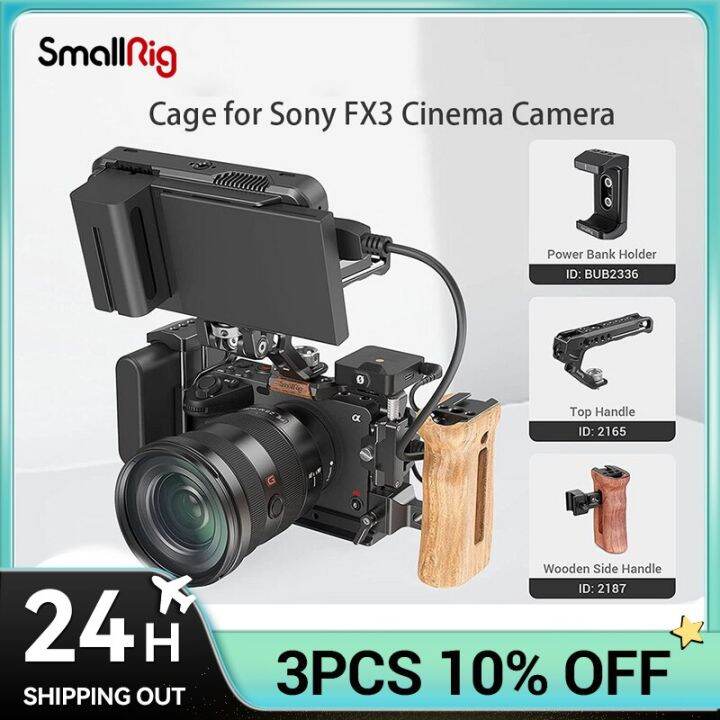 SmallRig Sony FX3/ FX30 Full Camera Cage Rig kit With Cable Clamp Cold Shoe & NATO Rail For Sony ...