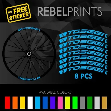 FESA TOSEEK (8 pcs) Custom Wheel Rim Stickers for Mountain Bike/Road ...