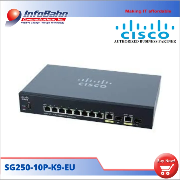 Cisco SG250-10P 10-port Gigabit PoE Switch (SG250-10P-K9-EU) I InfoBahn | Lazada PH