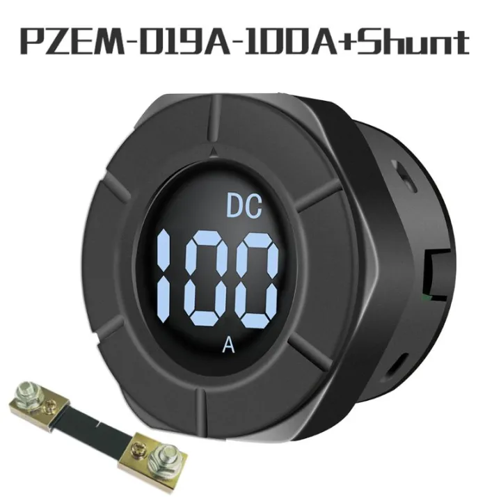 DC 5-12VจอแสดงผลLCDกลมดิจิตอลAmpermeterแอมป์มิเตอร์แอมป์รถยนต์แผงมิเตอร์Current Meter PZEM-019A ...