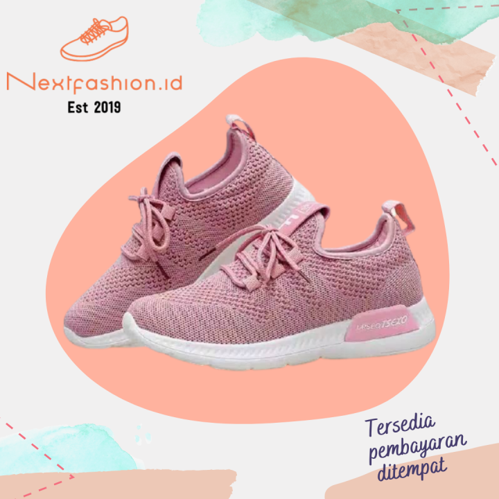 Sepatu Sneakers Kanvas Wanita Kasual Sport Shoes Warna Hitam Abu Pink ...