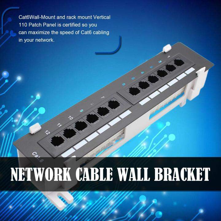 Cat6 12 Port RJ45 Patch Panel UTP LAN Network Adapter Connector Cable ...