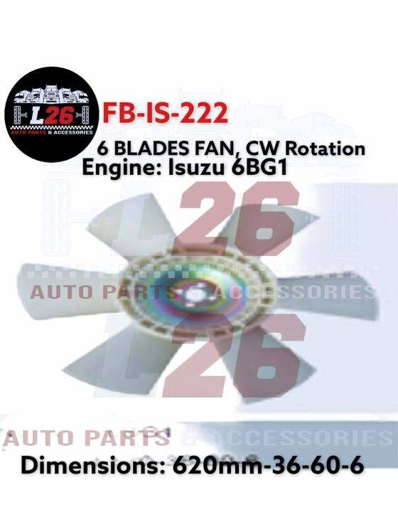 Radiator Fan Blade for ISUZU 6BG1 620mmx36x60x6 | Lazada PH