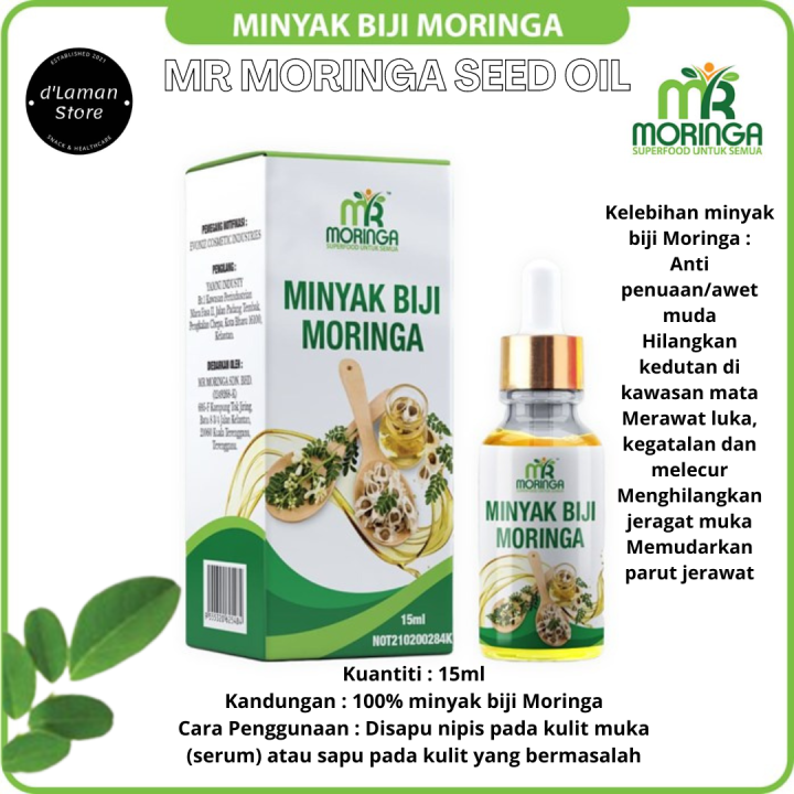Moringa Oil Seed Organic Facial Oil Anti Aging Skincare Serum Muka ...