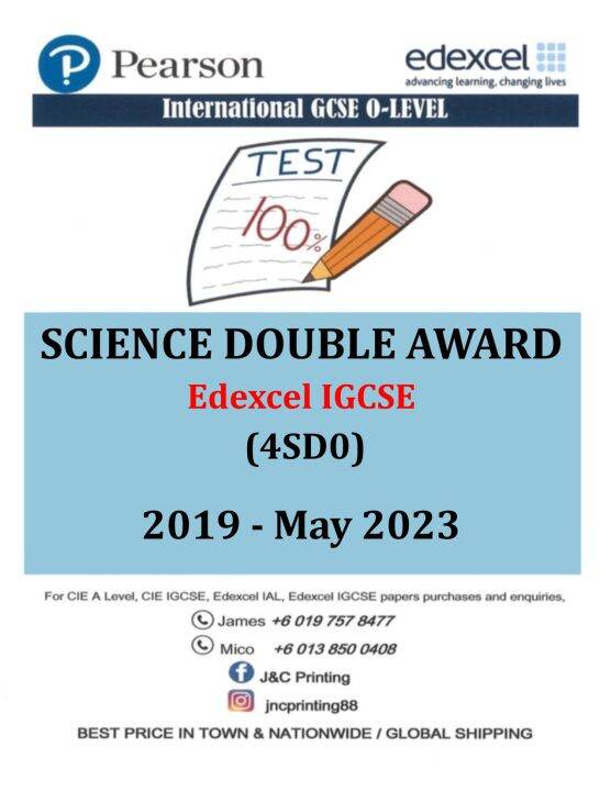 Edexcel Igcse O-Level Science Double Award 4SD0 (PAPER 1B, 1C, 1P) | Lazada Edexcel Igcse O-Level Science Double Award 4SD0 (PAPER 1B, 1C, 1P) | Lazada