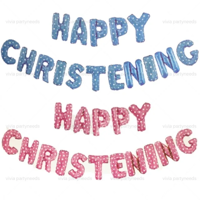 16inches happy christening letter balloon / letter set | Lazada PH
