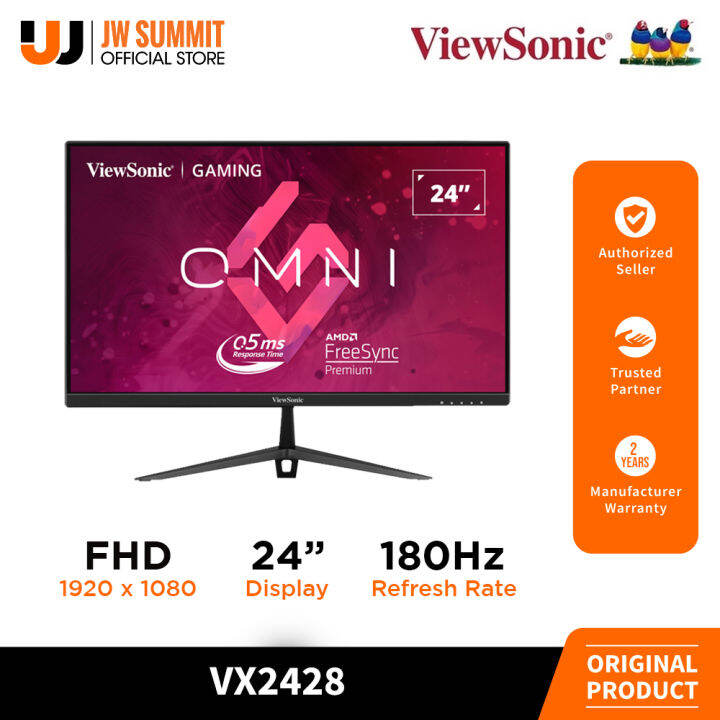 ViewSonic VX2428 24" Full HD 1920 x 1080 180Hz LED IPS Technology 0.5ms AMD FreeSync Gaming ...