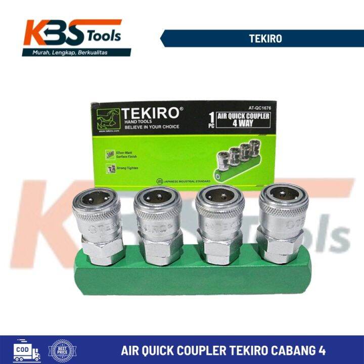 TEKIRO Coupler Cabang 4 - Air Quick Coupler 4 Way - Kopler Angin 1/4 ...