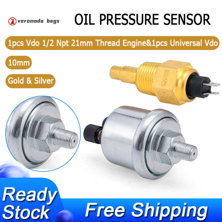 1pcs Vdo 1/2 Npt 21mm Thread Engine Oil Temperature Sensor Water Temperature Sensor & 1pcs ...