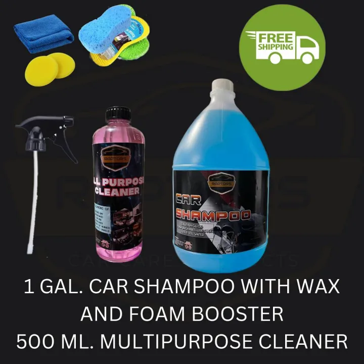 Car Shampoo with Wax and Foam Booster 1 Gallon All Purpose Cleaner ...
