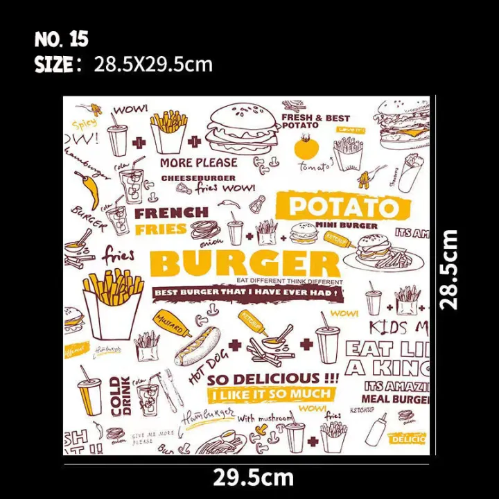 【Fast delivery】(100 PCS) burger wrapper rice paper wrapper wax paper ...