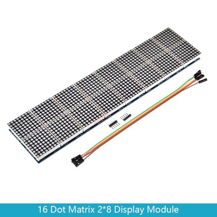 16 Dot Matrix 2*8โมดูลแสดงผล Max7219 Dot Matrix แผงควบคุมแอลอีดีควบคุม ...