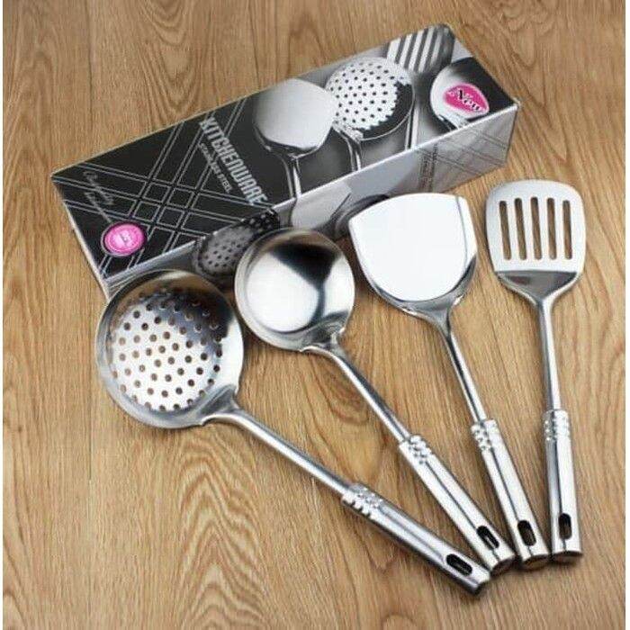 Spatula Set Stainless Isi 4 Pcs - Kitchen Tools Peralatan Untuk Masak ...