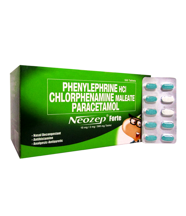 Neozep Forte 10 mg / 2 mg / 500 mg 100 Tablets | Lazada PH