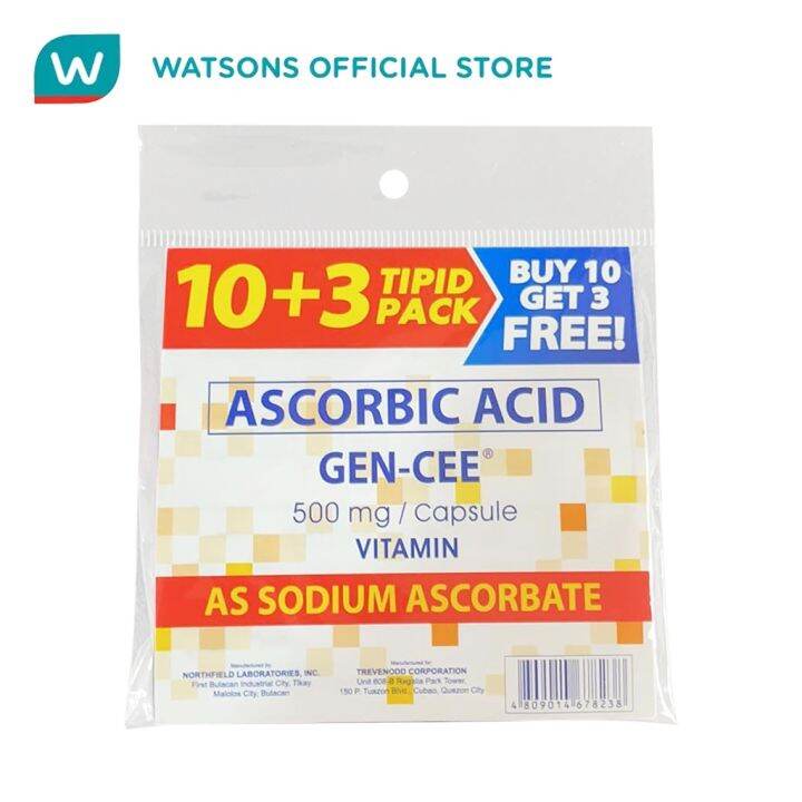 GEN-CEE Ascorbic ACID (As Sodium Ascorbate) 10 3 TIPID PACK | Lazada PH