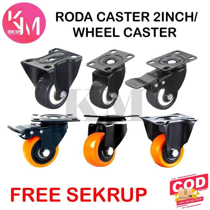 Roda Kastor /Castor/Caster 2 Inch Warna Orange dan Hitam Tebal | Lazada Indonesia
