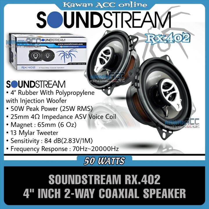 SOUNDSTREAM 4'' inch 2 Way Coaxial Speaker Rx.402 | Lazada