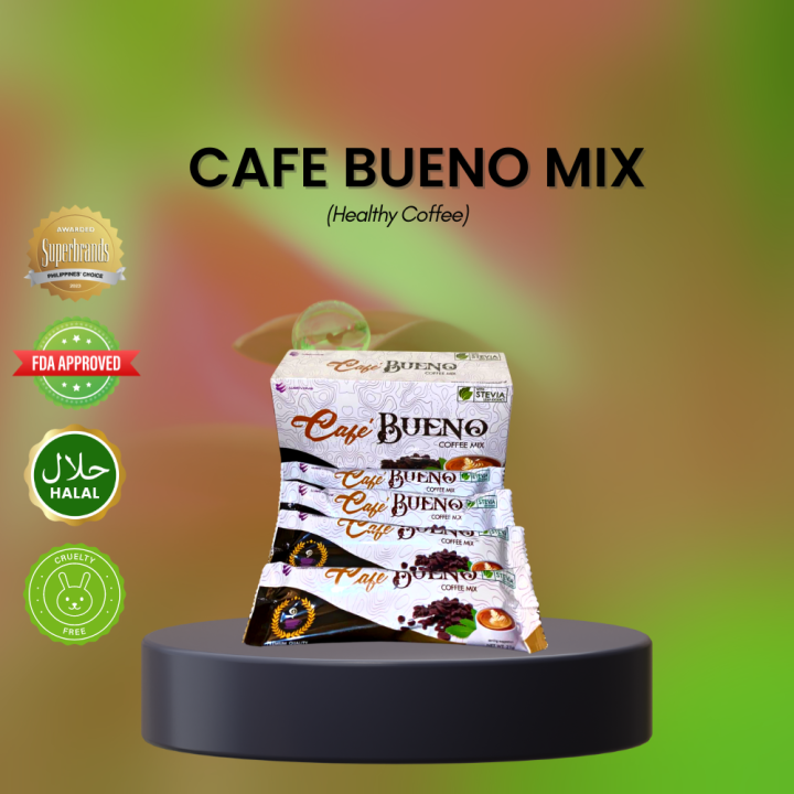 Original 100% Cafe Bueno Healthy Coffee 21g X 7 sachets CHIA SEEDS ...