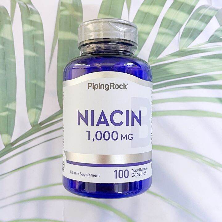 วิตามินบี 3 ไนอะซิน Niacin 1000 mg 100 Quick Release Capsules ...