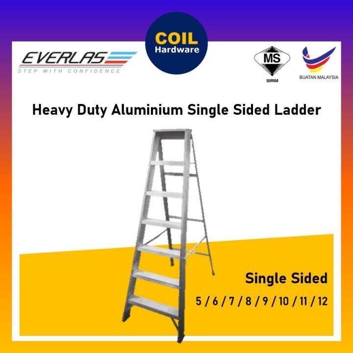 [5 Step - 9 Step] Everlas Heavy Duty Aluminium Single Sided Ladder ...