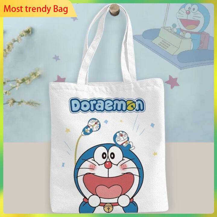 Cartoon Cute Doraemon Tote Bag For Women Japanese Fashion Canvas ...