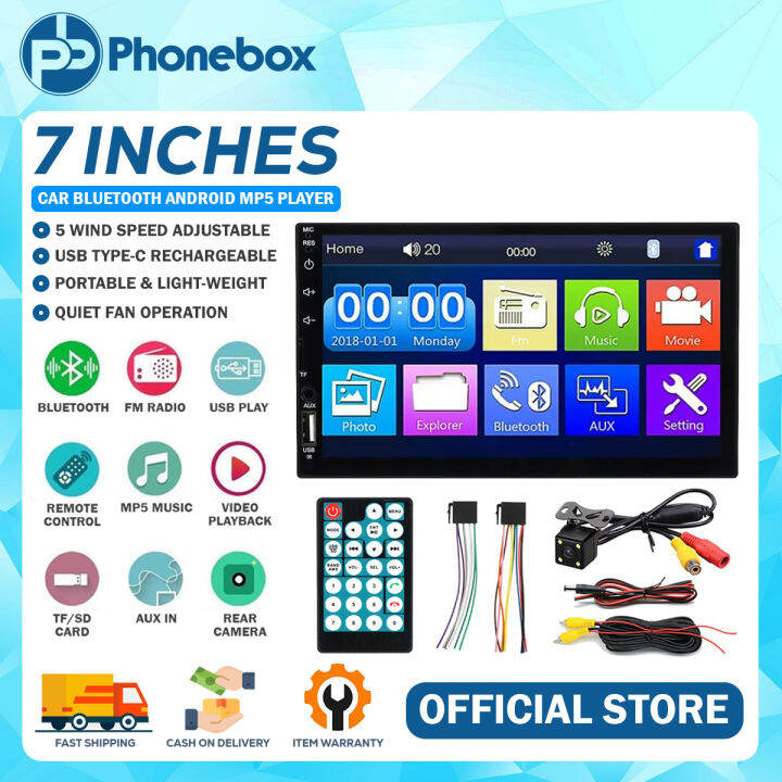 PHONEBOX 7 Inch HD Universal Car Bluetooth Android Player with Rear View Camera / FM Radio ...