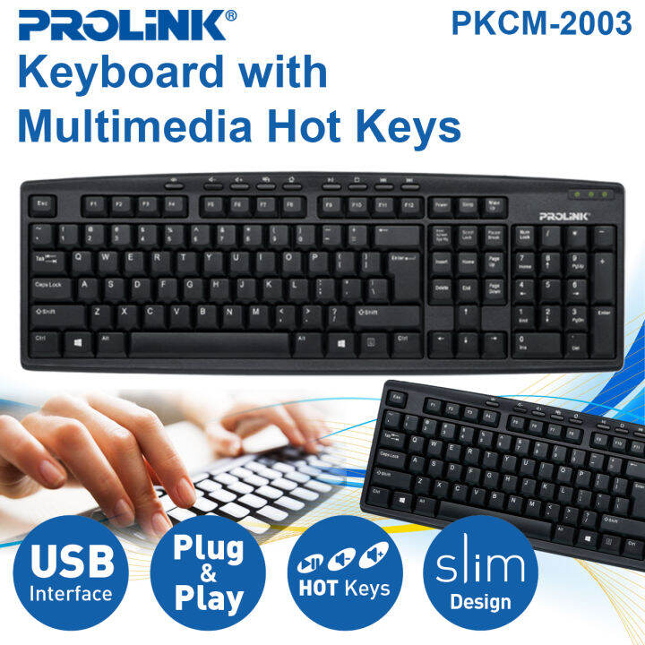 Prolink PKCM-2003 Keyboard with Multimedia Hot Keys | Lazada PH
