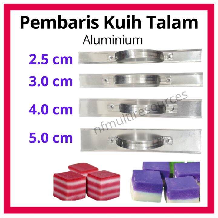 Pembaris Kuih Talam Aluminium 2.5cm 3cm 5cm Pemotong Kuih Talam 81/64 ...