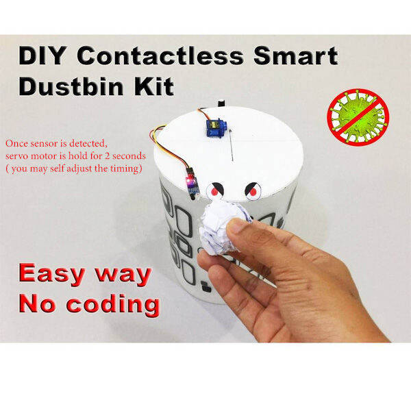 DIY STEM Project Kit: Contactless Smart Dustbin | Lazada