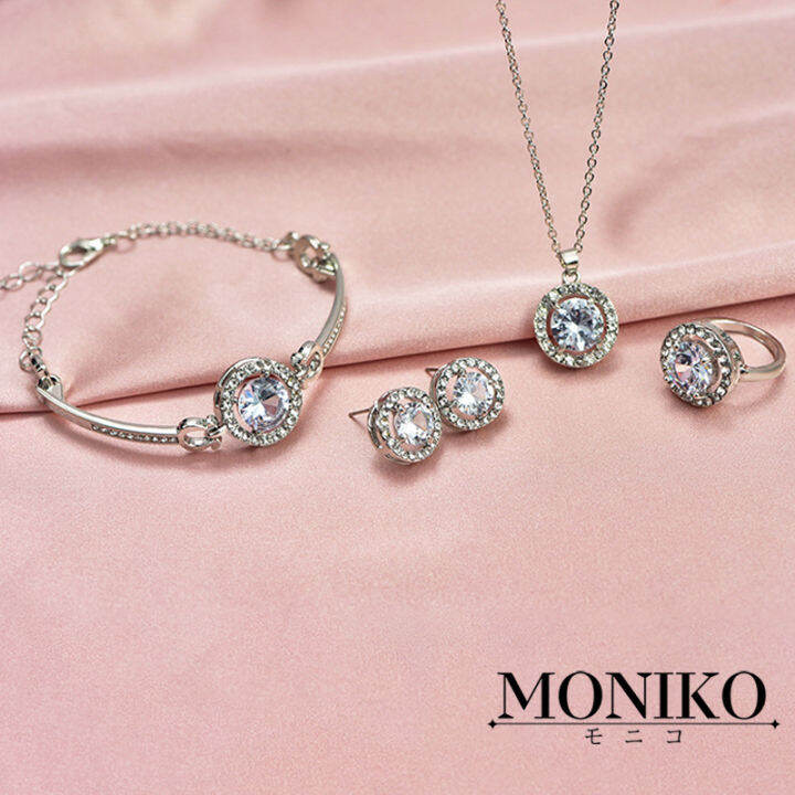 MONIKO ชุดเครื่องประดับ สร้อยคอ สร้อยข้อมือ ต่างหู แหวน แบบเรียบง่าย ...