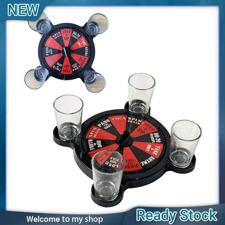 4 Cup Wine Swivel Plate Russian Turntable Dring Roulette Set Wine ...