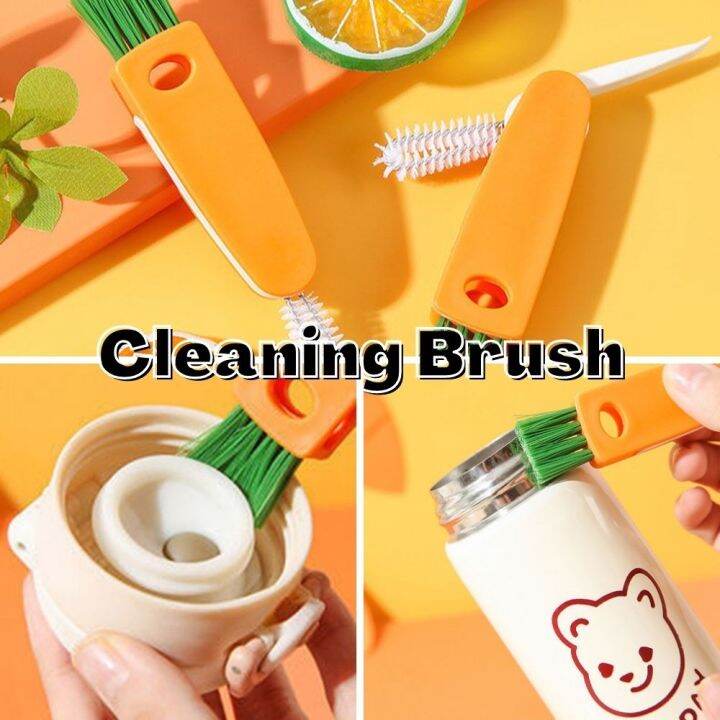 L&L 3 IN 1 Bottle Cap Brush Lid Mini Cute Convenient Multifunctional ...