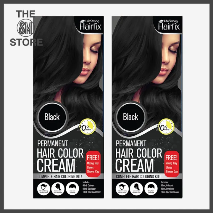 Hairfix Buy 1 Take 1 Permanent Hair Color Cream Kit 120ml – Black ...