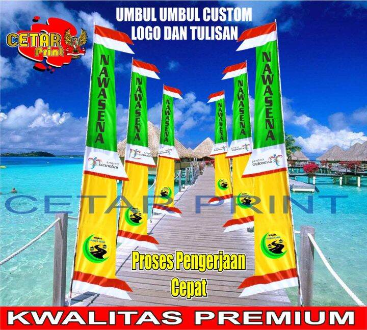 BENDERA UMBUL UMBUL CUSTOM LOGO DAN NAMA | Lazada Indonesia