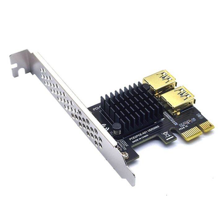 PCI-E Riser Card PCIE 1 to 2 USB 3.0 Multiplier Hub Riser for Video ...