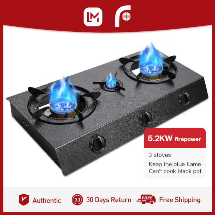 gas stove double burner 5200KW high-fire desktop stainless steel body ...