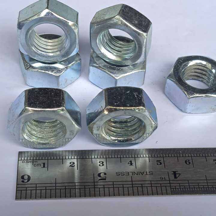 MUR PUTIH M14 KUNCI 22 MUR HEX NUT 14 MM MUR GALVANIS M14 PITCH DRAT 2. ...