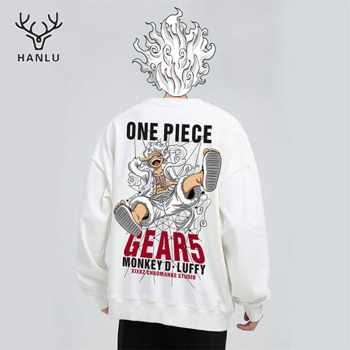Hanlu สเวตเตอร์ชาย One Pieceอ luffy gear 5 ะนิเมะเสื้อกันหนาวพิมพ์ลาย ...