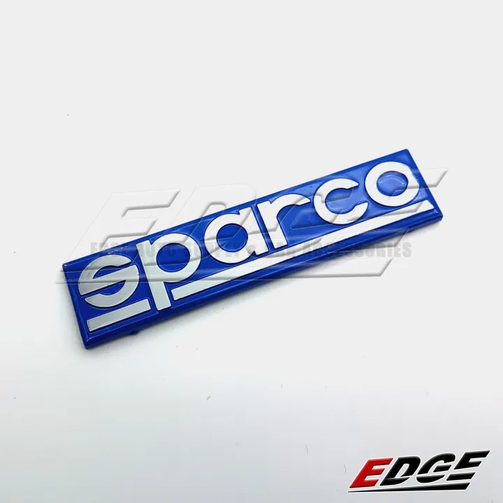 Emblem - SPARCO - Chrome/Blue - 2.2x10.2cm // adhesive ready sticker ...