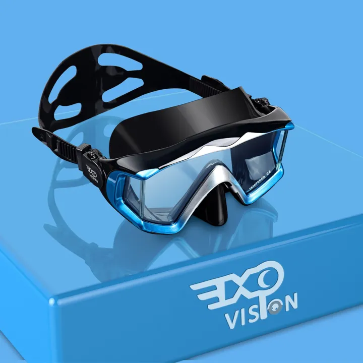 EXP VISION Adult Pano 3 Panoramic View Scuba Diving Mask, Tempered ...