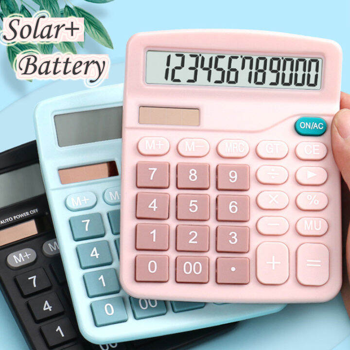 Calculator Solar Panel & Battery Power Computer Electronic LED Display ...