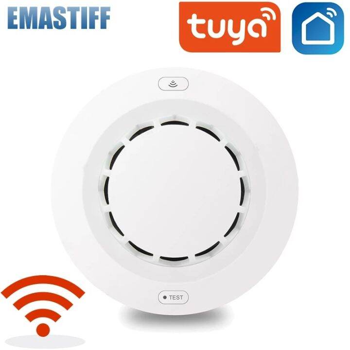 Wireless smoke sense independent induction buzzer sound Tuya graffiti ...