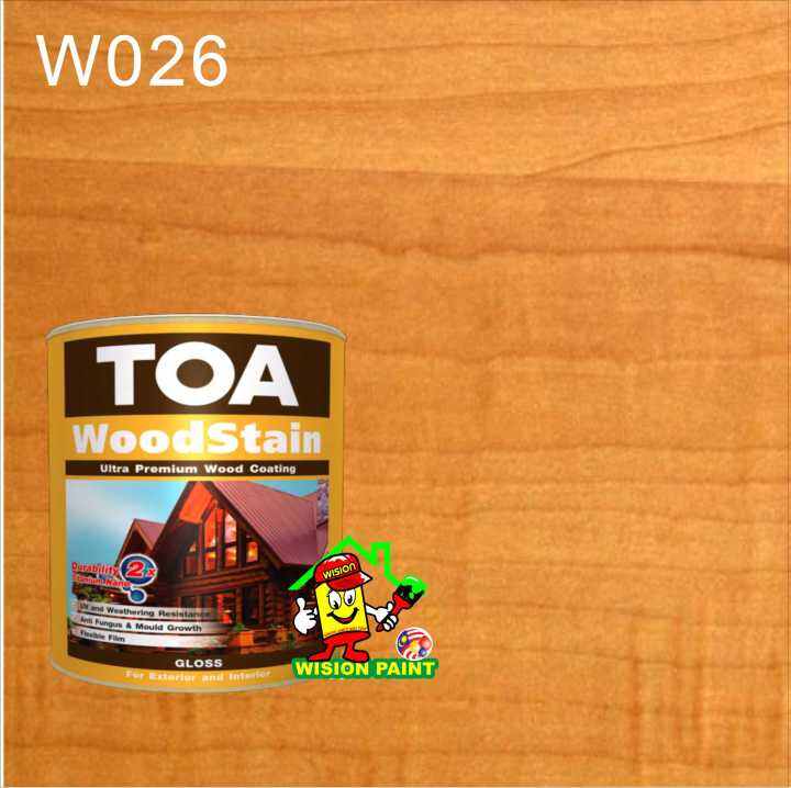 5L ( TOA Woodstain Gloss Paint ) 5 LITER for Interior and Exterior Wood ...