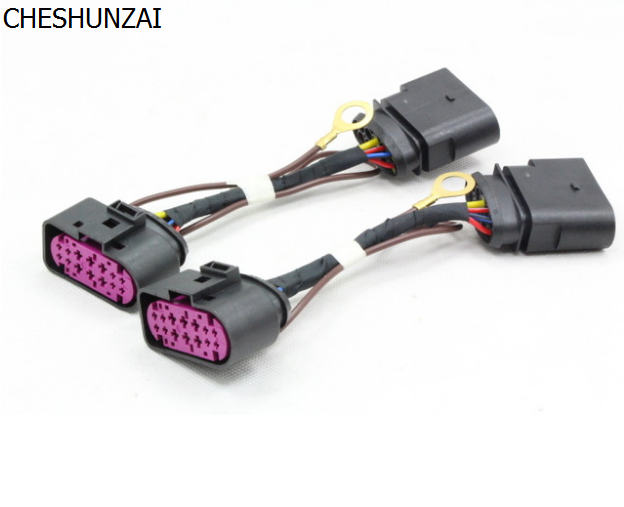 HID Xenon Headlight 10 to 14 Pin Connector Adapter For Golf 6 MK6 VI ...
