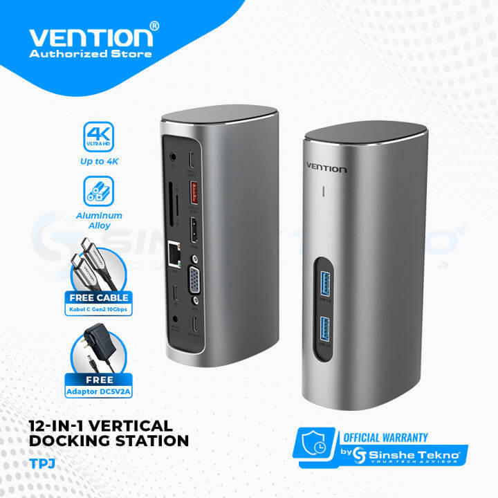 Vention Multiport Usb Type C 12in1 Vertical Docking Station | Lazada Indonesia