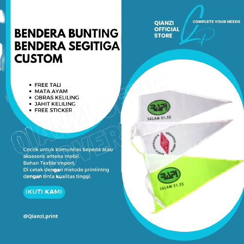 BENDERA KOMUNITAS BENTUK SEGITIGA / MINI FLAG BENDERA BUNTING / CUSTOM ...