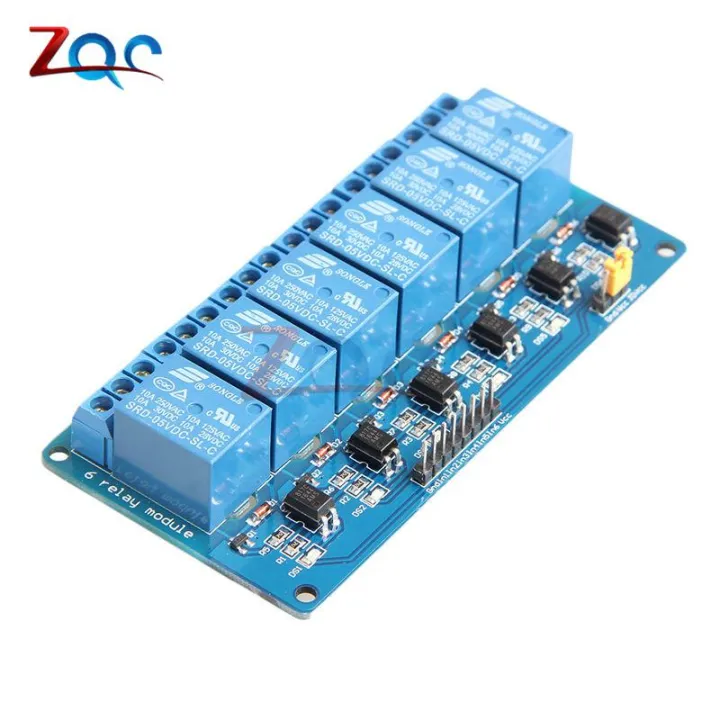 DC 5V 6 Channel Relay Module with light coupling Optocoupler Insulation ...