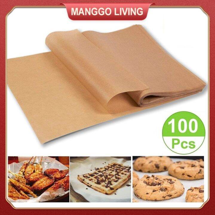100Pcs Baking Paper Parchment Non-Stick Unbleached Paper Oil Absorption ...